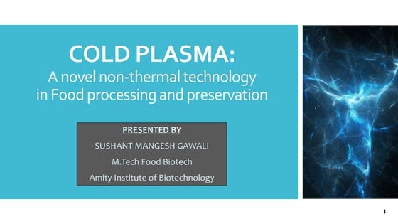 COLD PLASMA STERILIZATION.pptx | Physics | Science