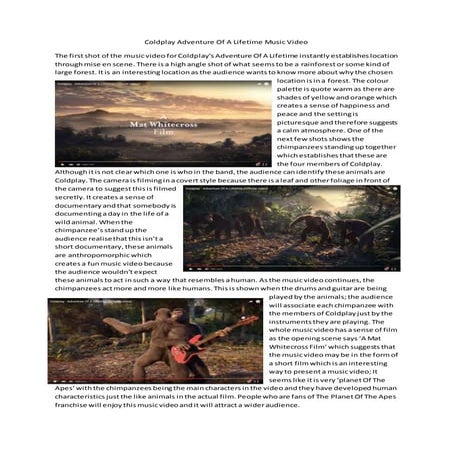 Coldplay Adventure Of A Lifetime Music Video | DOCX