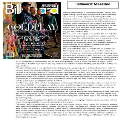Coldplay Magazine Portrayal Analysis | PDF