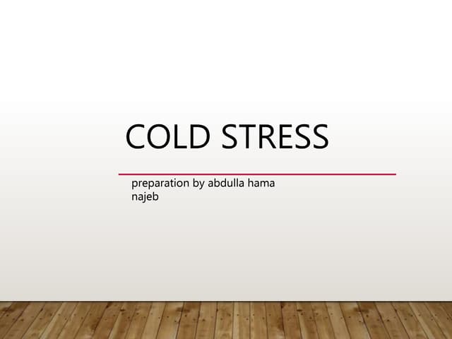 Tolerance Mechanism of Plants to cold stress | PPTX