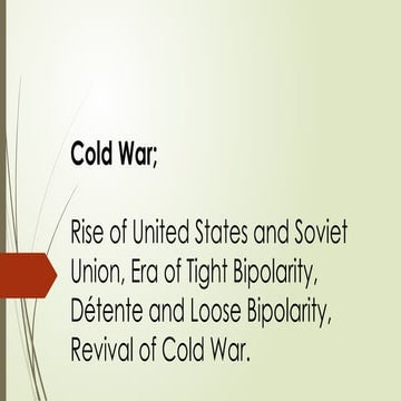 Cold war Politics and the influence of great powers in shaping post ...