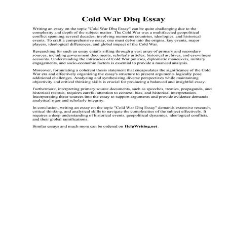 Cold War Dbq Essay.pdf | Drama | Genres