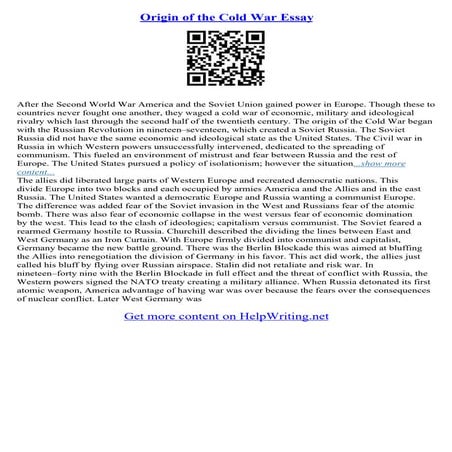 Cold War Essays | PDF