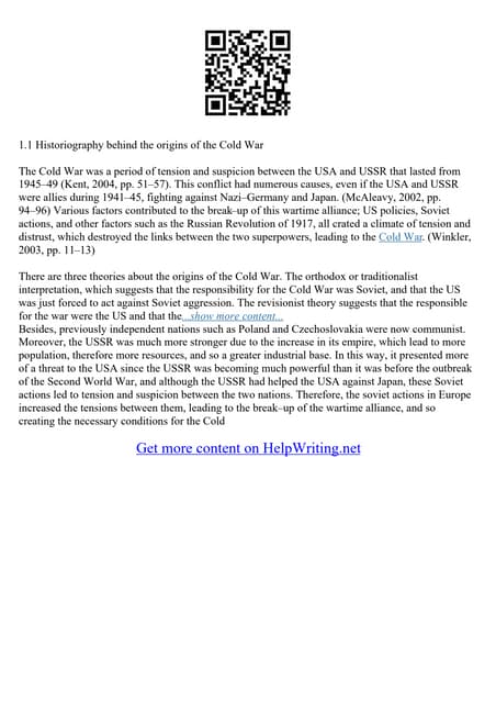 Reflection On The Cold War | PDF