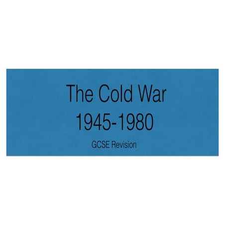 Cold War Revision - AQA B History GCSE | PDF