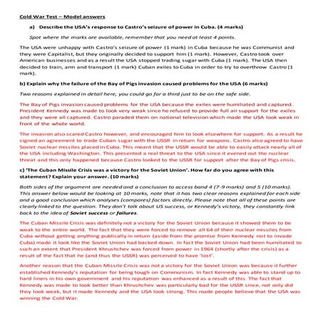 Cold war model answers (Cuba) | PDF | Free Download