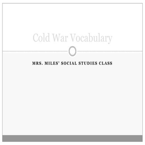 Cold war vocabulary | PPT