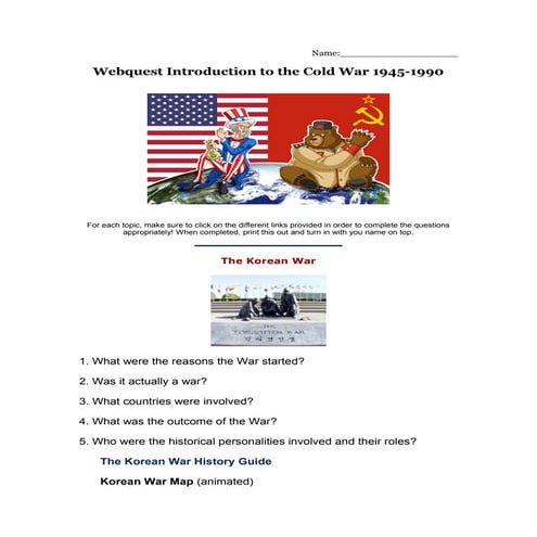 Cold war webquest | DOC | Defense Industry | Industries