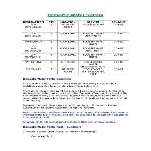 Cold water system | PDF