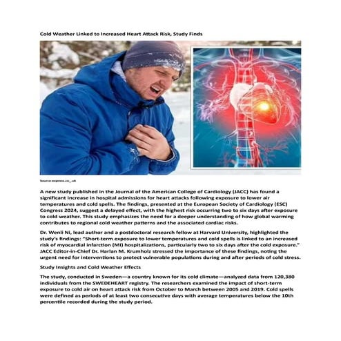 Heart Attack Risk Rises After Cold Weather Exposure Finds Study | The ...