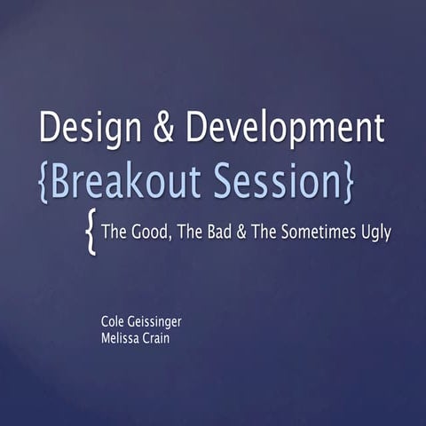 Cole melissa - design & development | PPT