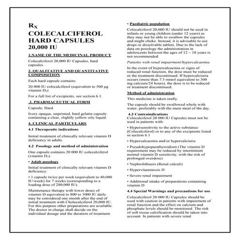 Colecalciferol 20,000 iu capsules smpc taj pharmaceuticals | PDF