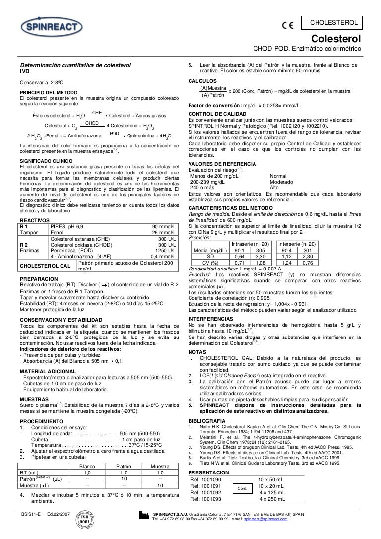 Colesterol (spinreact)