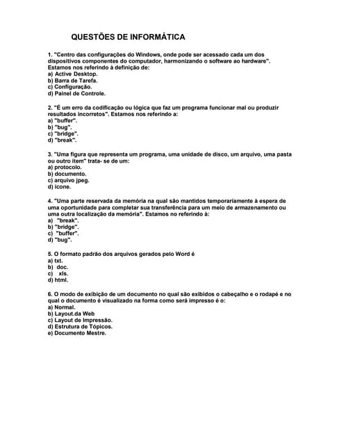50 questoes de informatica basica
