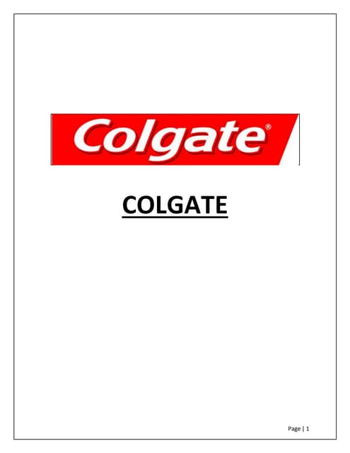 Presentation on Colgate Toothpaste | PPT