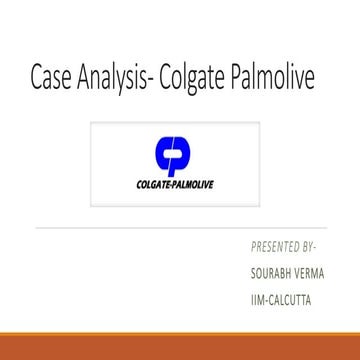 Colgate palmolive case analysis | PDF