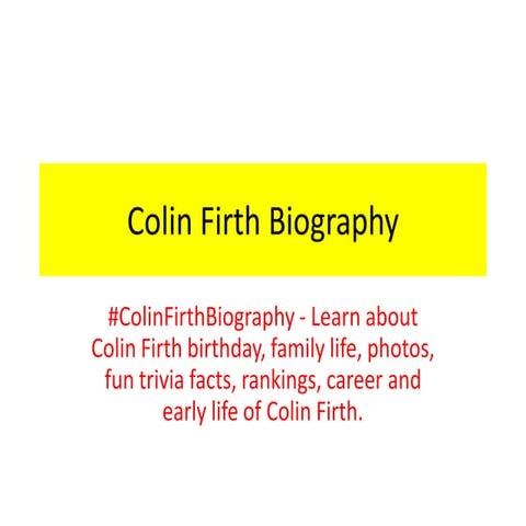Colin firth biography | PDF