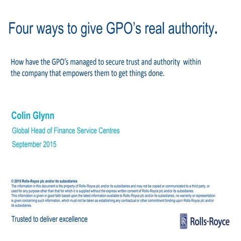 Colin Glynn, Rolls-Royce plc Presentation | PPTX