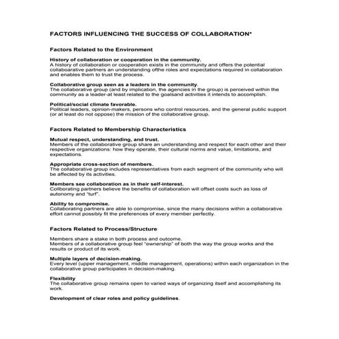 Collaboration Successes | PDF