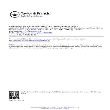 Collaboration and coteaching duchart | PDF
