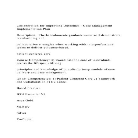 Collaboration for Improving Outcomes - Case Management Impleme.docx