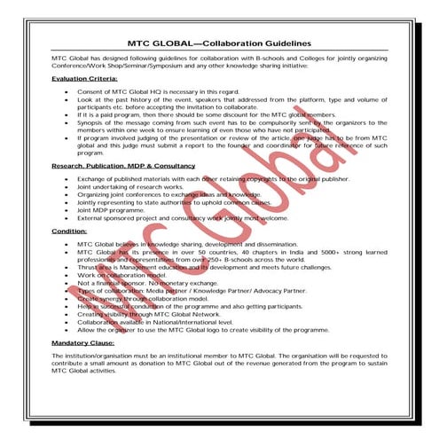 Collaboration guidelines_MTC Global | PDF