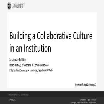 Building a Collaborative Culture in an Institution | PPTX