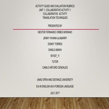 Collaborative work 11 translation Techniques 551037_11 | PPT