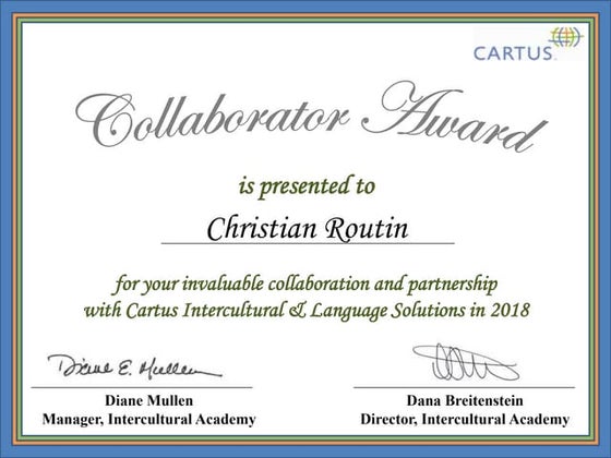 Certificate of excellence 2013 christian routin | PPT