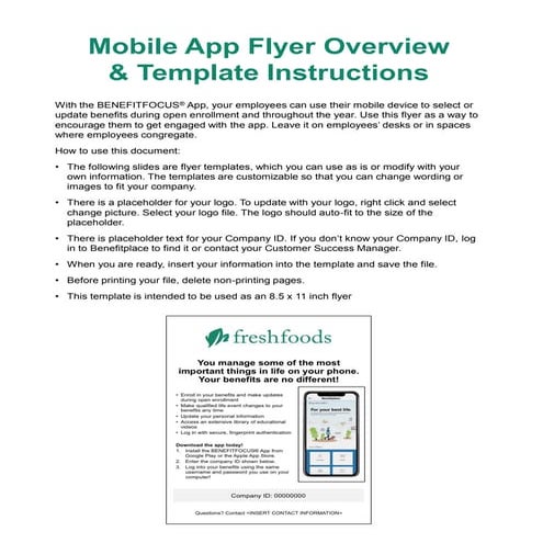Flyer Template - Getting Started with the Mobile App | PDF