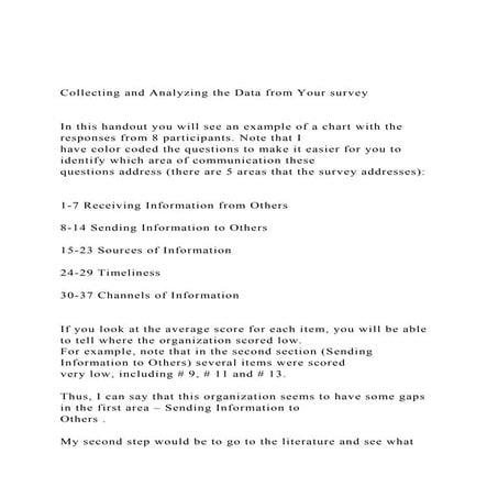 Collecting and Analyzing the Data from Your survey In th.docx