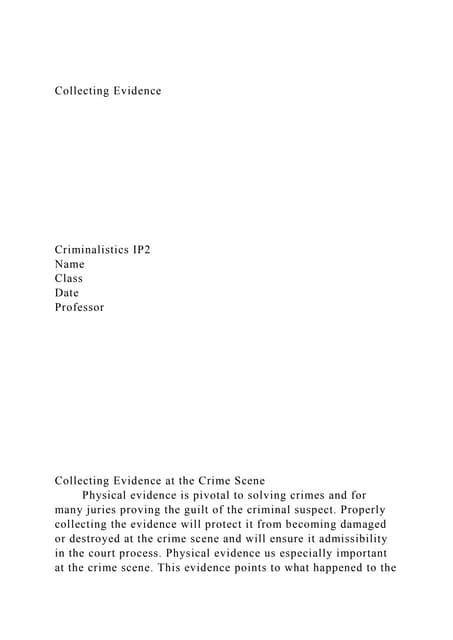 Crime scene investigation lecture | PDF