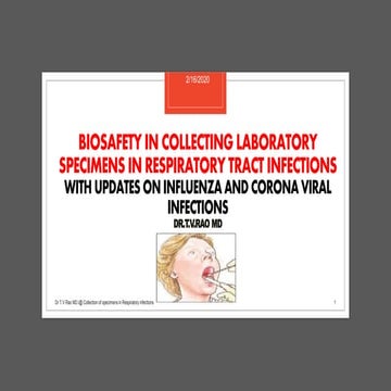 Biosafety in Collecting laboratory specimens in respiratory tract ...