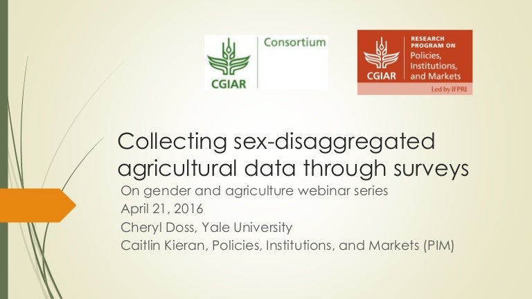 Collecting Sex Disaggregated Agricultural Data Through Surveys