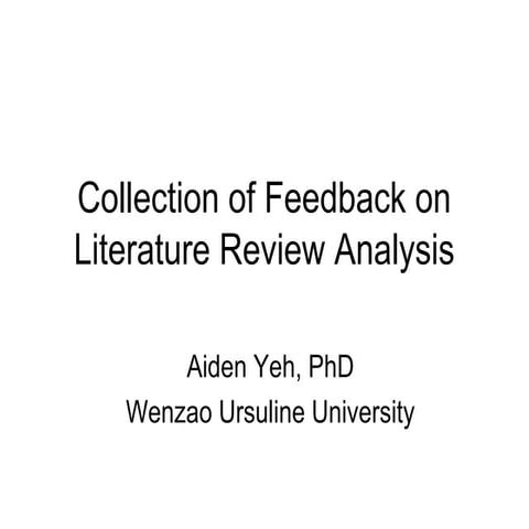 Collection of feedback on literature review analysis | PPT