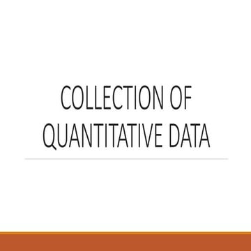 Collection of Quantitative Data | PPTX