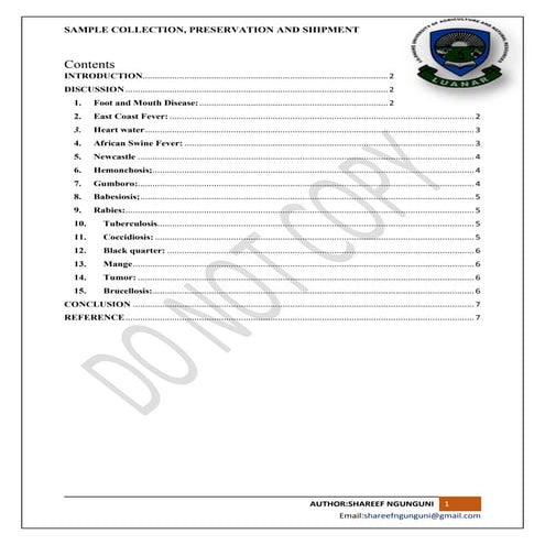 Collection of sample,presevation and shipment | PDF