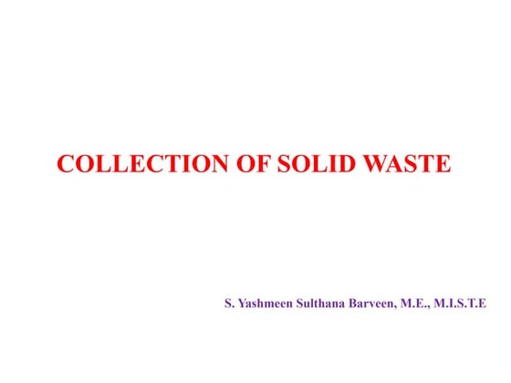 collection storage and transportation of solid waste | PPT