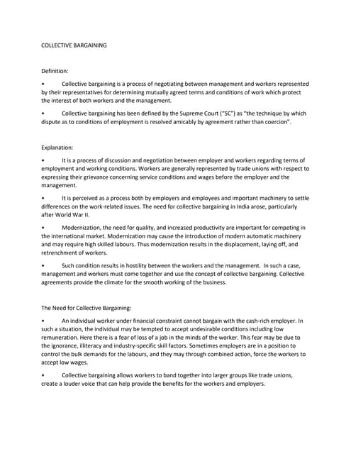 Types of collective bargaining | PPTX