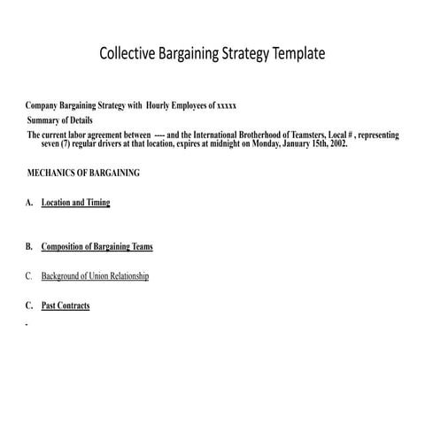 Collective bargaining strategy template | PPTX