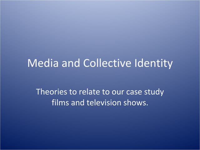 David Gaunlett Identity and media representation | PPTX