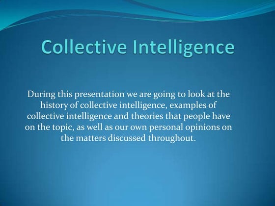 Intelligence group ppt | PPTX | Education