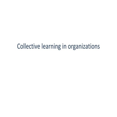 Collective learning in organizations | PPT