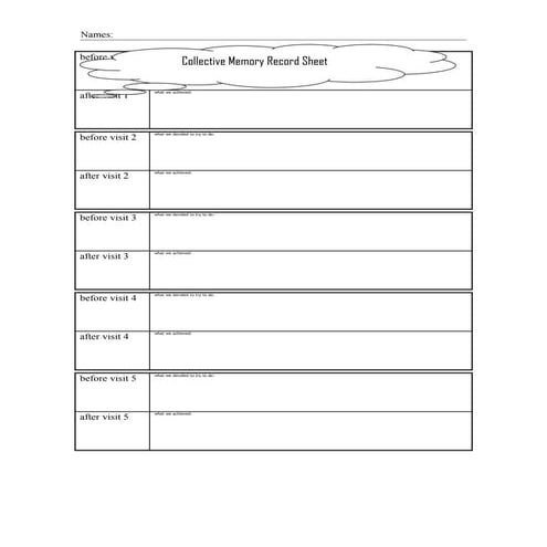 Collective Memory Recording Sheet (Ds A3) | DOC