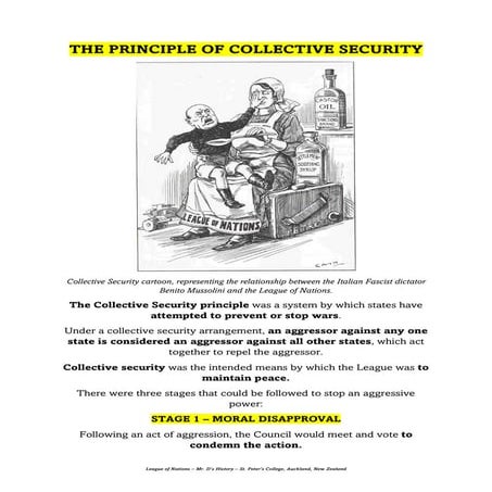 FLASH REVISE CARDS - THE PRINCIPLE OF COLLECTIVE SECURITY OF THE LEAGUE ...