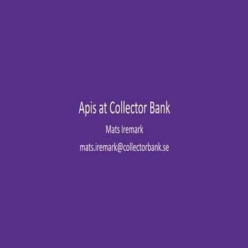 APIs at Collector Bank | PPT