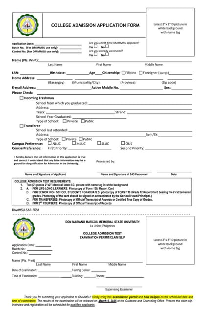 EIE Application for admission form | PDF | Resume Writing and Advice ...