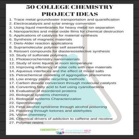 50 College Chemistry Project Ideas | PDF