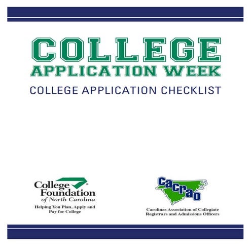 College application checklist student (complete) | PDF