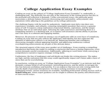 College Application Essay Examples | PDF